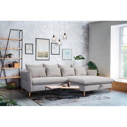exxpo - SOFA FASHION Ecksofa »WALPY, elegant und modern, hoher Sitzkomfort, schmale Armlehnen« L-Form, wahlweise mit Bettfunktion und Bettkasten,...