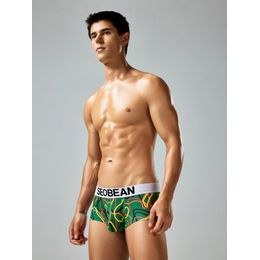 SEOBEAN Boxershorts 'Messy Lines' Herren Größe XL grün