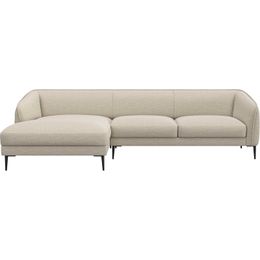 FLEXLUX Ecksofa »Belle Designsofa, L-Form, B/T 288/149 cm« Skandinavisches Design, In hochwertiger Verarbeitung Off White