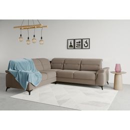Sit & More sit&more Ecksofa &raquo;Sinatra L-Form&laquo; optinal mit Kopfteilverstellung und Armteilfunktion, Metallf&uuml;&szlig;e grau 90% Polyester, 10% Polyamid