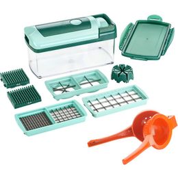 Genius Zerkleinerer »Nicer Dicer Fusion inkl. Zitruspresse groß, Set 11-tlg« Schneidgerät für Würfel, Stifte, Scheiben Spiralen u.v.m. orange,...