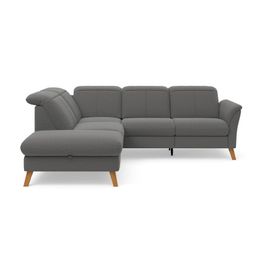 Sit & More SIT&MORE Ecksofa »Romero L-Form« wahlweise mit oder ohne TV-Funktion, Bettfunktion, Bettkasten grau
