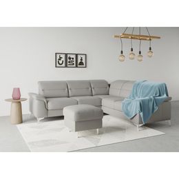 Sit & More SIT&MORE Ecksofa »Sinatra L-Form« optional mit Kopfteilverstellung und Armteilfunktion grau