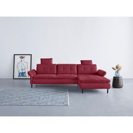 Inosign Ecksofa »Birkholm L-Form« Armlehnverstellung, auch in Easy Clean Bezug - mit Wasser zu reinigen bordeaux