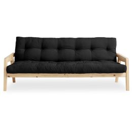 Karup Design Schlafsofa Mit Holzstruktur, inkl. Futonmatratze, Liegefl&auml;che 130x190 cm grau