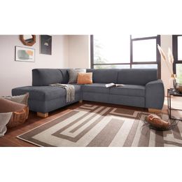 DOMO collection Ecksofa &raquo;Incanto kubische Formensprache, komfortabel, L-Form&laquo; wahlweise mit Bettfunktion grau