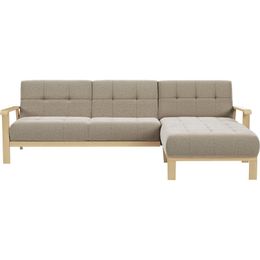 Sit & More sit&more Ecksofa &raquo;Billund L-Form&laquo; Armlehnen aus Buchenholz in natur, verschiedene Bez&uuml;ge und Farben beige 95% Polyester 5% Polyamid
