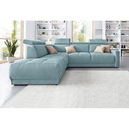 DOMO collection Ecksofa »Ava, moderne Sitzheftung mit toller Doppelnaht, komfortabel, L-Form« mit Ottomane, inkl. Federkern, wahlweise mit...