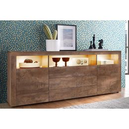 borchardt Möbel BORCHARDT MÖBEL Sideboard »Santa Fe« Breite 166 cm Stahlfarben braun 0