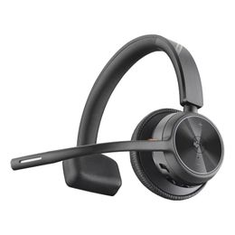 Poly Wireless-Headset »BT Headset Voyager 4310 USB-A/C Teams« Bluetooth Noise-Cancelling Noise-Cancelling Schwarz Duales Mikrofon mit Noise...