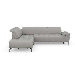 Sit & More SIT&MORE Ecksofa »Cool L-Form« wahlweise mit Kopfteilverstellung und Vorziehsitz motorisch silber