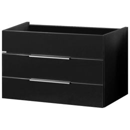 Fackelmann Waschbeckenunterschrank &raquo;Kara&laquo; Badm&ouml;bel Glasfront, inkl. Raumsparsiphon Anthrazit