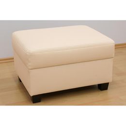 DOMO collection Hocker &raquo;Norma Top&laquo; beige Kunstleder SOFTLUX ;Microfaser-PRIMABELLE (100% Polyester);NaturLEDER in Sitz und R&uuml;cken. Korpus in passendem