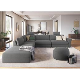 Sit & More SIT&MORE Ecksofa »Cadabra L-Form« Breite 356 cm, mit Sitztiefenverstellung grau