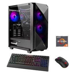 Hyrican Gaming-PC &raquo;Striker 6914&laquo; Windows 11 schwarz WLAN AC, ARGB-Beleuchtung Front, 1x PS/2, 4x USB 3.2 Gen1, 2x USB 2.0, 1x RJ-45 port, 3x Audio