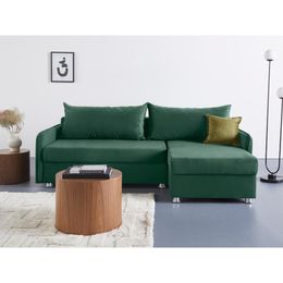Collection AB Ecksofa »Sunny L-Form« inkl. Bettfunktion und Bettkasten grün