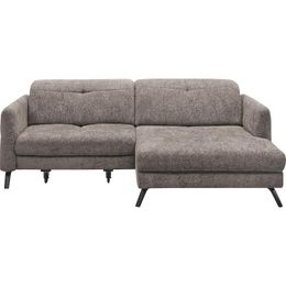 set one by Musterring Ecksofa &raquo;SO 4400 V&laquo; wahlweise mit motorischer Bettfunktion & Kopfverstellung, Fu&szlig; schwarz braun 100% Polyester