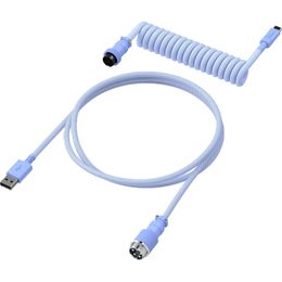 HYPERX Spiral-Verbindungskabel »USBC Coiled Cable« USB Typ A USB-C 120 cm hellviolett Kompatibel mit den meisten USB-C-Tastaturen