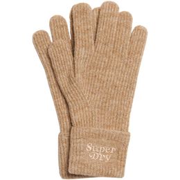 Superdry Strickhandschuhe »SOFT RIB KNIT GLOVES« Toasted Coconut Brown