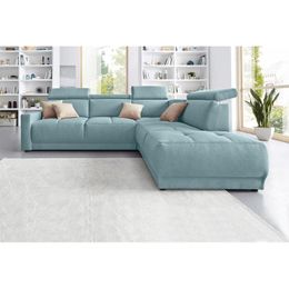 DOMO collection Ecksofa »Ava, moderne Sitzheftung mit toller Doppelnaht, komfortabel, L-Form« mit Ottomane, inkl. Federkern, wahlweise mit...