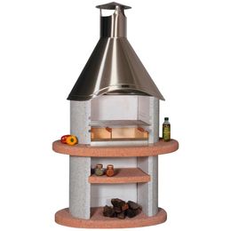 Wellfire Grillkamin »Duna Colora« BxTxH: 110x73x192 cm grau/terrakotta