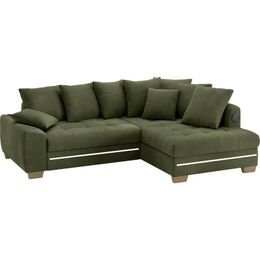MR. COUCH Ecksofa »Nikita II, L-Form« mit Kaltschaum, RGB-LED, Soundsystem, wahlweise mit Bett, Bettkasten Memphis 12 green