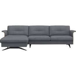 FLEXLUX Ecksofa »Glow, super bequem durch hochwertigem Sitzaufbau mit Federkern, L-Form« Modernes skandinavisches Design Navy Blue