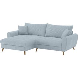 MR. COUCH Ecksofa »Blackburn II L-Form« Wahlweise mit Kaltschaumpolsterung bis 140 kg belastbar Stripes 8624 blue grey