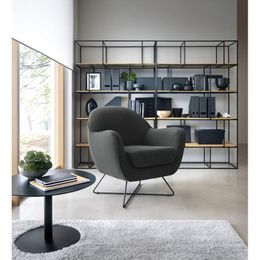 Trendmanufaktur Sessel »Evora, Loungesessel, Designsessel« in zeitlosem Stil mit modernem Metallgestell graphite