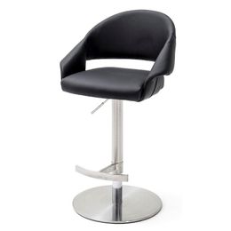 MCA furniture Bistrostuhl &raquo;PERU&laquo; () Bodenplatte rund, 360&deg; drehbar, Sitzh&ouml;he einstellbar von 56-81 cm schwarz + Edelstahl geb&uuml;rstet