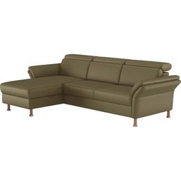 Home Affaire Ecksofa »Calypso L-Form« mit motorischen Funktionen im Sofa und Recamiere olive