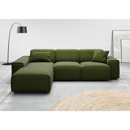 Andas Ecksofa »Glimminge L-Form auch in Breitcord, Feincord + Easy care-Bezug, « Breite 264, Zierkissen moos