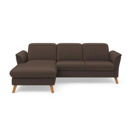 Sit & More SIT&MORE Ecksofa »Romero L-Form« wahlweise mit oder ohne Relax-Funktion, Bettfunktion, Bettkasten dunkelbraun