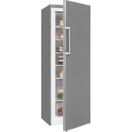 Exquisit Gefrierschrank &raquo;GS280-H-040E inoxlook&laquo; 173 cm hoch 60 cm breit 242 L Volumen, 4 Sterne Gefrieren edelstahl optik Gefrierschrank mit 7...