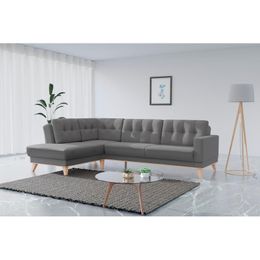 Sit & More SIT&MORE Ecksofa »Lavida L-Form« wahlweise mit Kippfunktion und Bettkasten grey