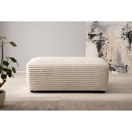 Andas Hocker »BAKELS, Polsterhocker in Cord oder Boucle-Stoff« zur Serie BAKELS, Hocker stellbar zum Schlafsofa (Krokodilverbinder) Hellbeige