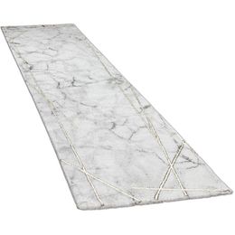 Paco Home L&auml;ufer &raquo;Kraft 523&laquo; rechteckig 16 mm H&ouml;he Kurzflor, edles Marmor Design, mit gold- oder silberfarbenen Akzenten goldfarben Obermaterial:...