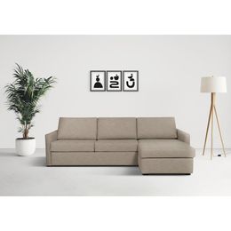 Places of Style Schlafsofa »GOLDPOINT Ecksofa 264 cm, Liegefläche (140/200cm), L-Form, « Bettfunktion, Bonell-Federkernmatratze und...