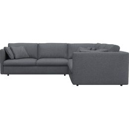 FLEXLUX Ecksofa &raquo;Lovane gleichschenklig, bequem und komfortabel&laquo; Weich & anschmiegsam, gro&szlig;e Sitztiefe auf Kaltschaum, Dekokissen inkl. Navy Blue