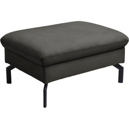 Die PlanBar Hocker &raquo;PN-EM20028 Breite 87 cm&laquo; hochwertiges Glattleder, stylische Metallf&uuml;&szlig;e schwarz