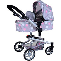 KNORRTOYS Kombi-Puppenwagen »Boonk - star grey pink« star grey pink