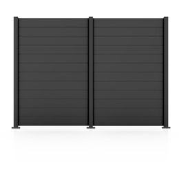 STAKET PRO Gartenzaun &raquo;Komplettzaun Paneel 150&laquo; LxH: 248, 4x187 cm, 2 Elemente &aacute; 120 cm Breite Anthrazit Struktur