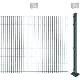 Arvotec Doppelstabmattenzaun &raquo;EASY 143 zum Aufschrauben&laquo; Zaunh&ouml;he 143 cm, Zaunl&auml;nge 2 - 60 m grau Kunststoff, Stahl