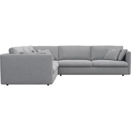 FLEXLUX Ecksofa &raquo;Lovane, elegant und zeitlos, bequem, L-Form&laquo; Weich & anschmiegsam, gro&szlig;e Sitztiefe auf Kaltschaum, Dekokissen inkl. grau 100% 