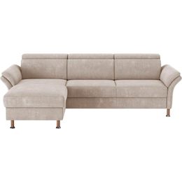 Home Affaire Ecksofa &raquo;Calypso L-Form&laquo; mit motorischen Funktionen im Sofa und Recamiere beige 100% Polyester
