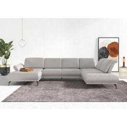 Inosign Wohnlandschaft &raquo;Coco U-Form&laquo; Sitztiefen-, Arm- und Kopfteilverstellung, Cord-Bezug, Fu&szlig;h&ouml;he 15 cm silber 95% Polyester, 5% Polyamid