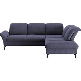 Sit & More SIT&MORE Ecksofa »Leandro L-Form« Wahlweise mit Bett-, Kopfteil - und Armlehnfunktion, sowie Stauraum deep blue