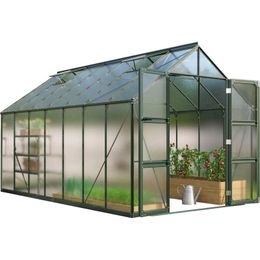 Vitavia Gew&auml;chshaus &raquo;Domus 11500&laquo; mit Doppelschwingt&uuml;ren und bodentiefer T&uuml;rschwelle, 6 mm Hohlkammer smaragdgr&uuml;n