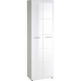 Germania Garderobenschrank »GW-Adana Garderobenschrank« mit ausziehbarer Kleiderstange weiß matt/weiß Hochglanz weiß matt 59 x 37 x 197 cm (BxTxH)