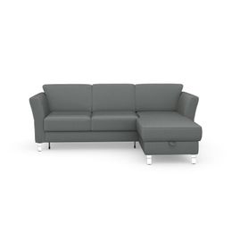 Sit & More SIT&MORE Ecksofa »Visby L-Form« wahlweise mit Bettfunktion und Bettkasten, frei im Raum stellbar grau
